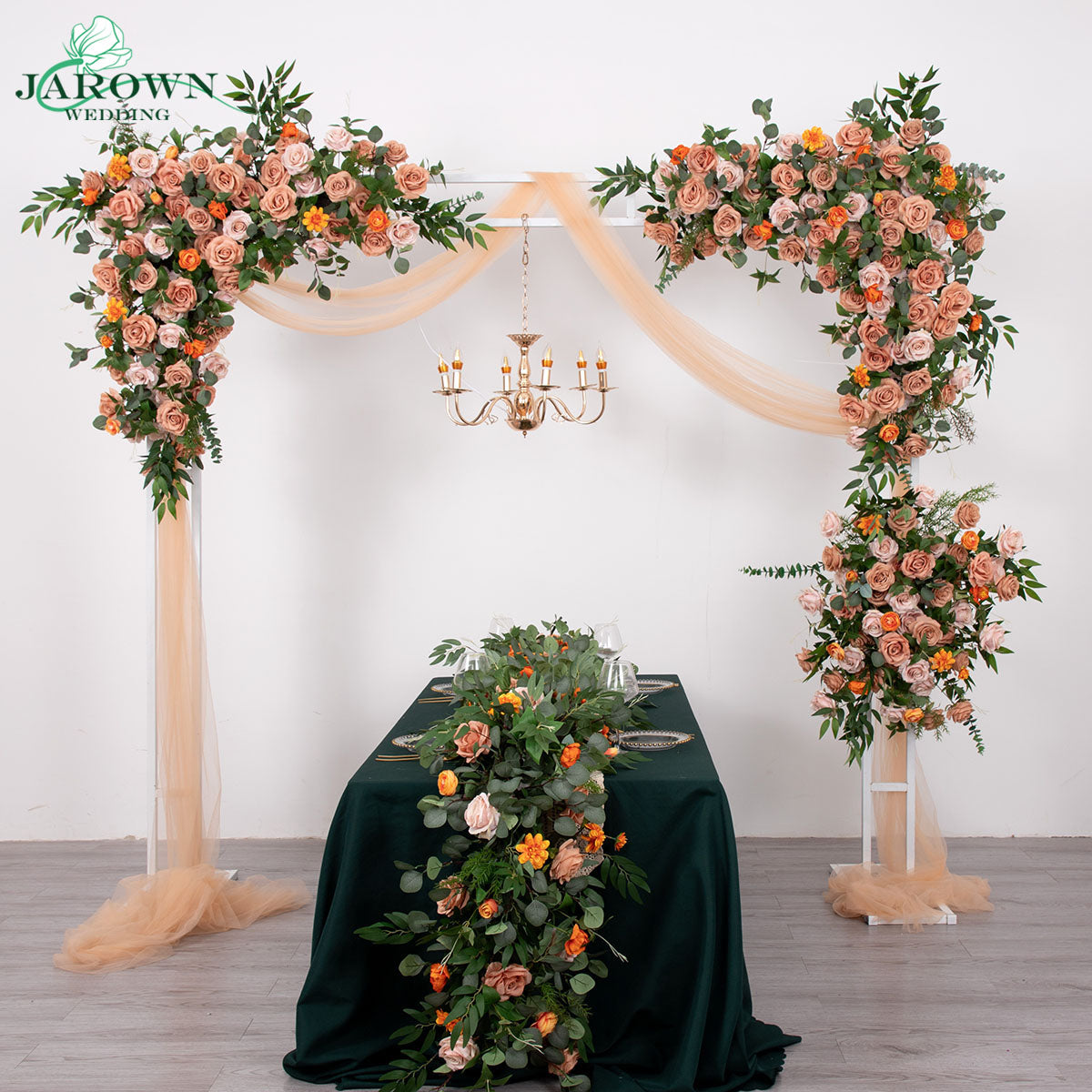 Runner & Backdrop Flower in Brown/Orange/Green – JarownWedding