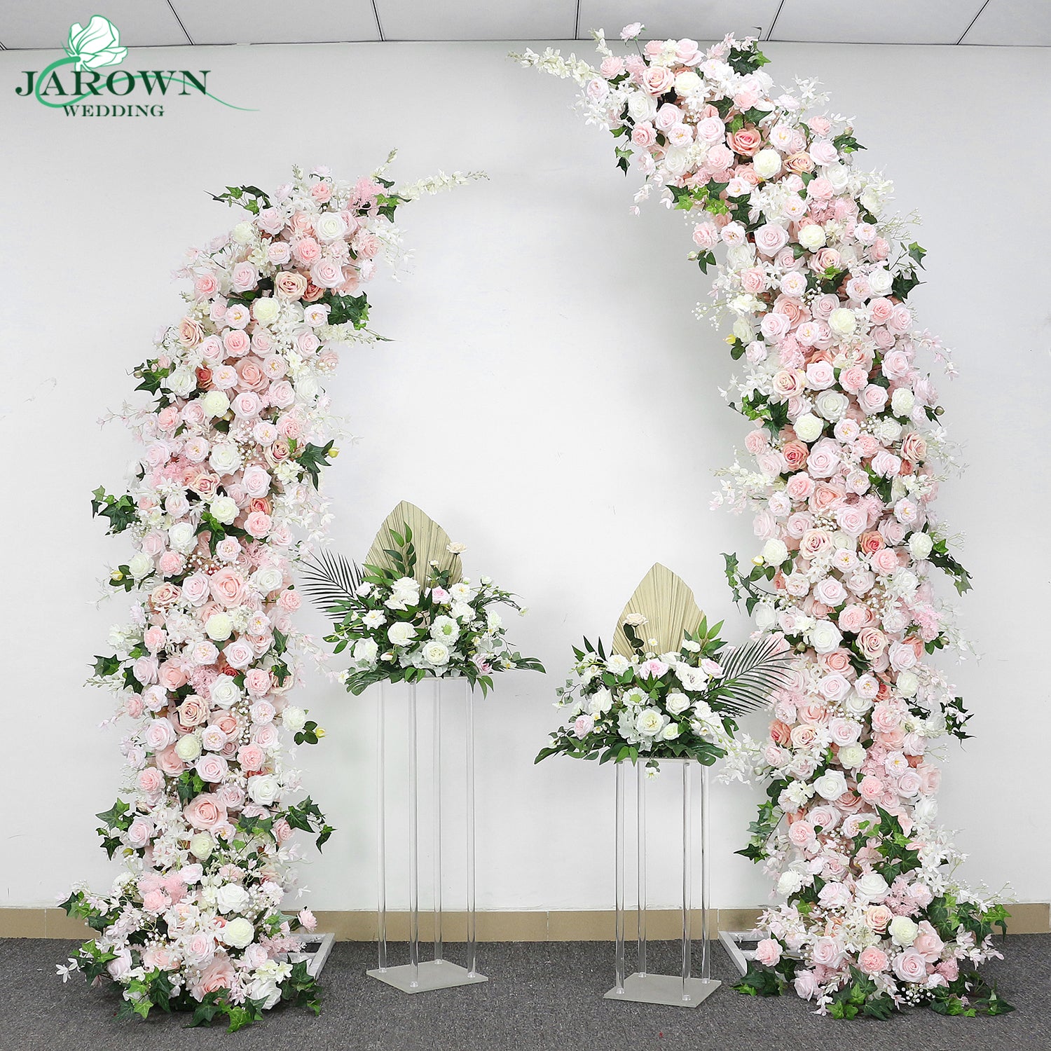 Open-Ended Flower Arch in Pink/White/Green – JarownWedding