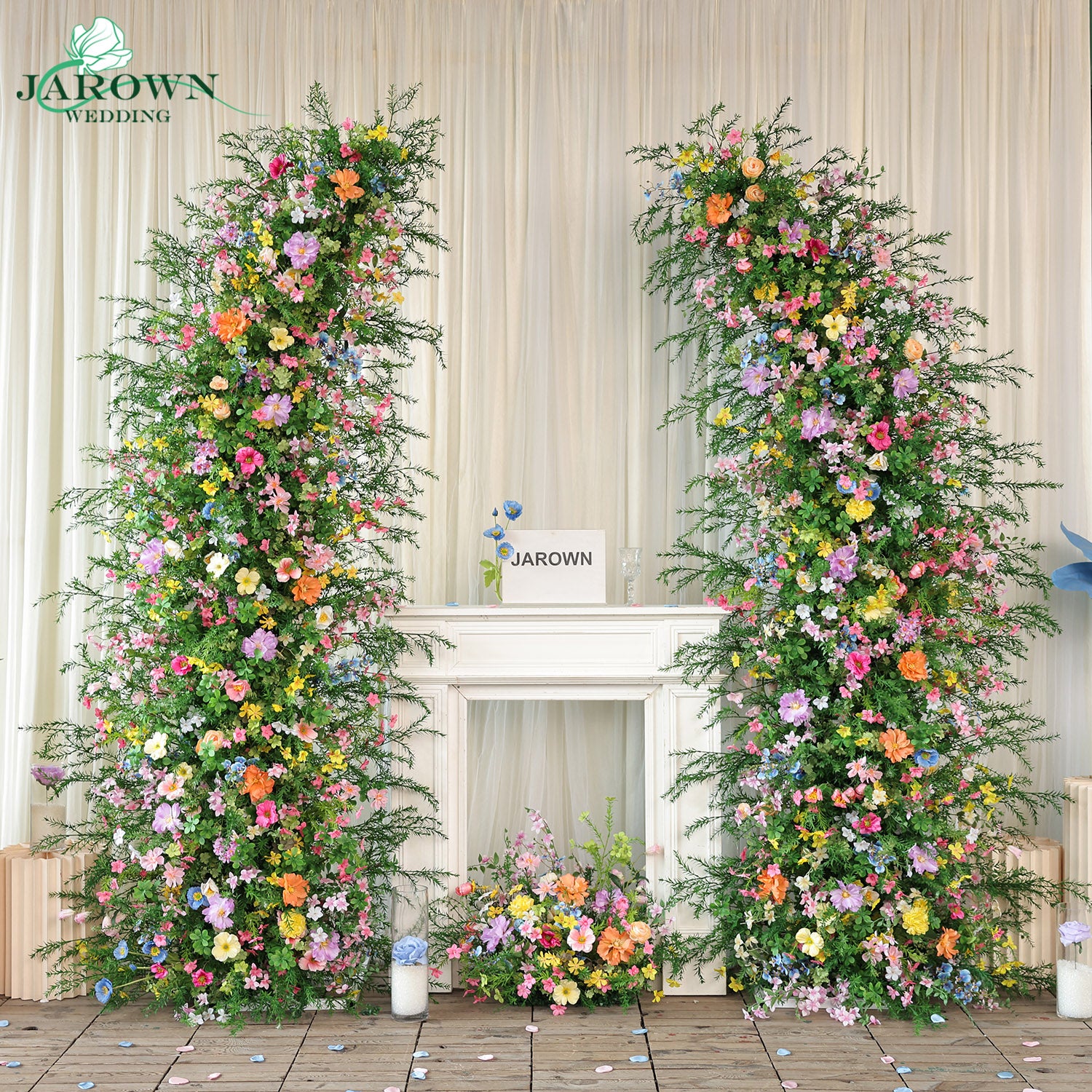 Aisle & Open-Ended Flower Arch in Colorful/Green – JarownWedding