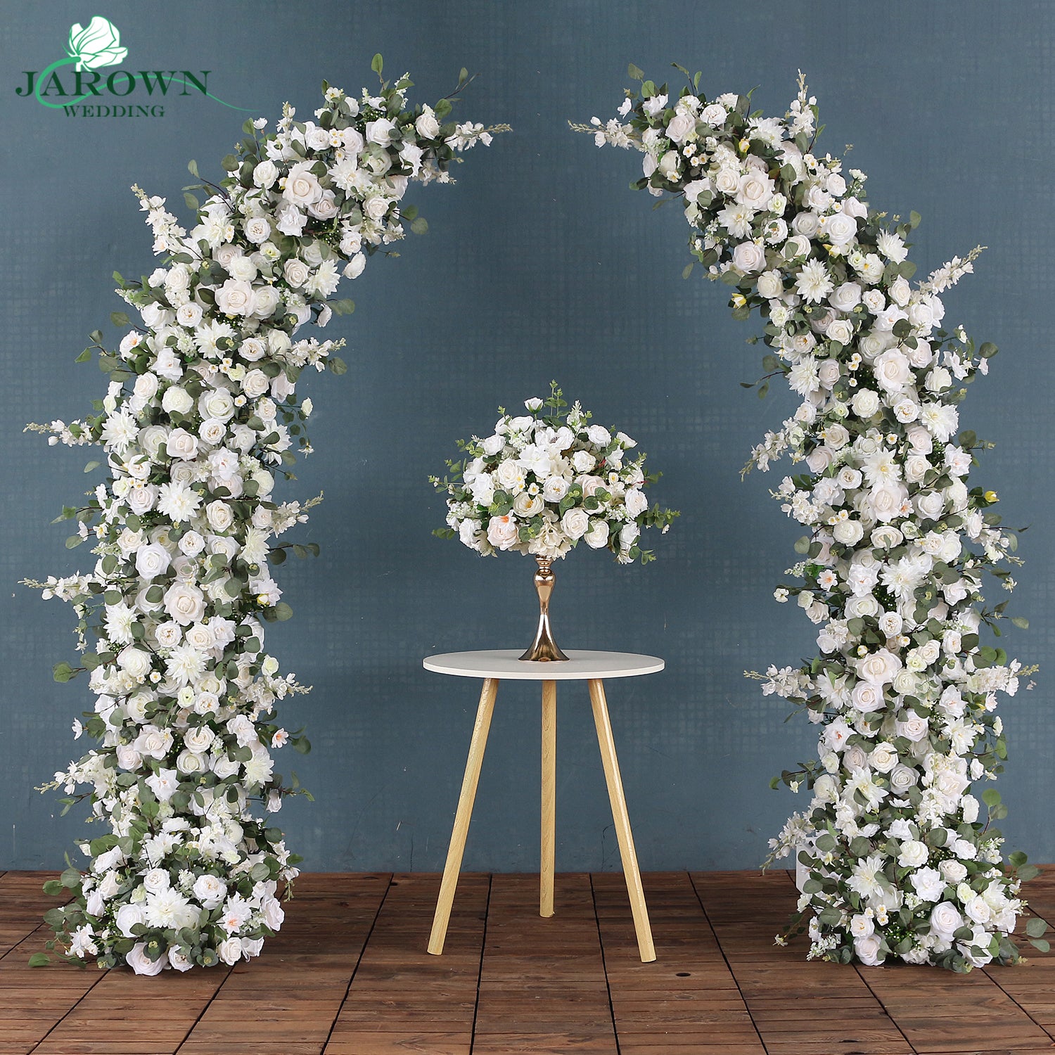 Open-Ended Flower Arch in White/Green – JarownWedding