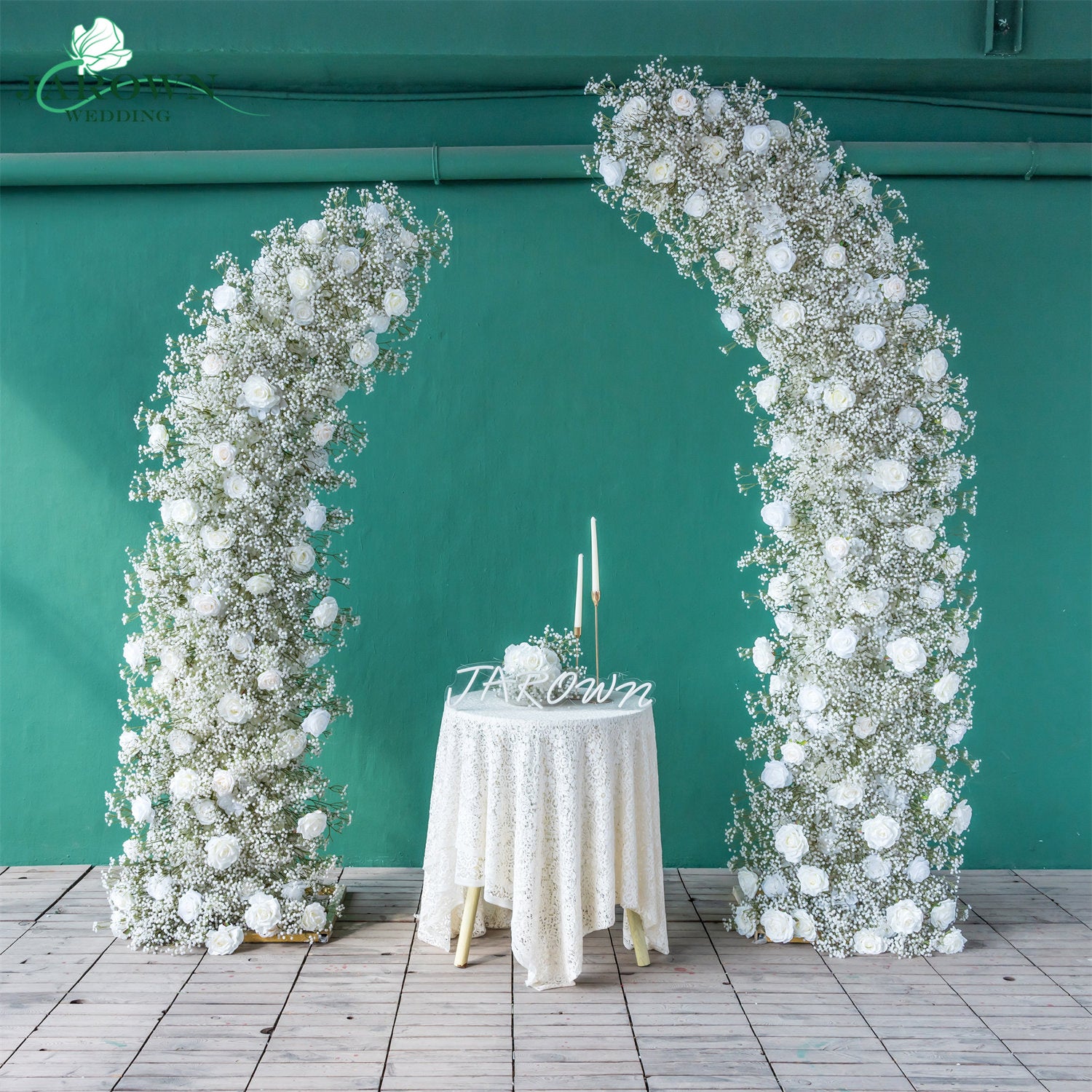 Open-Ended Flower Arch in White – JarownWedding