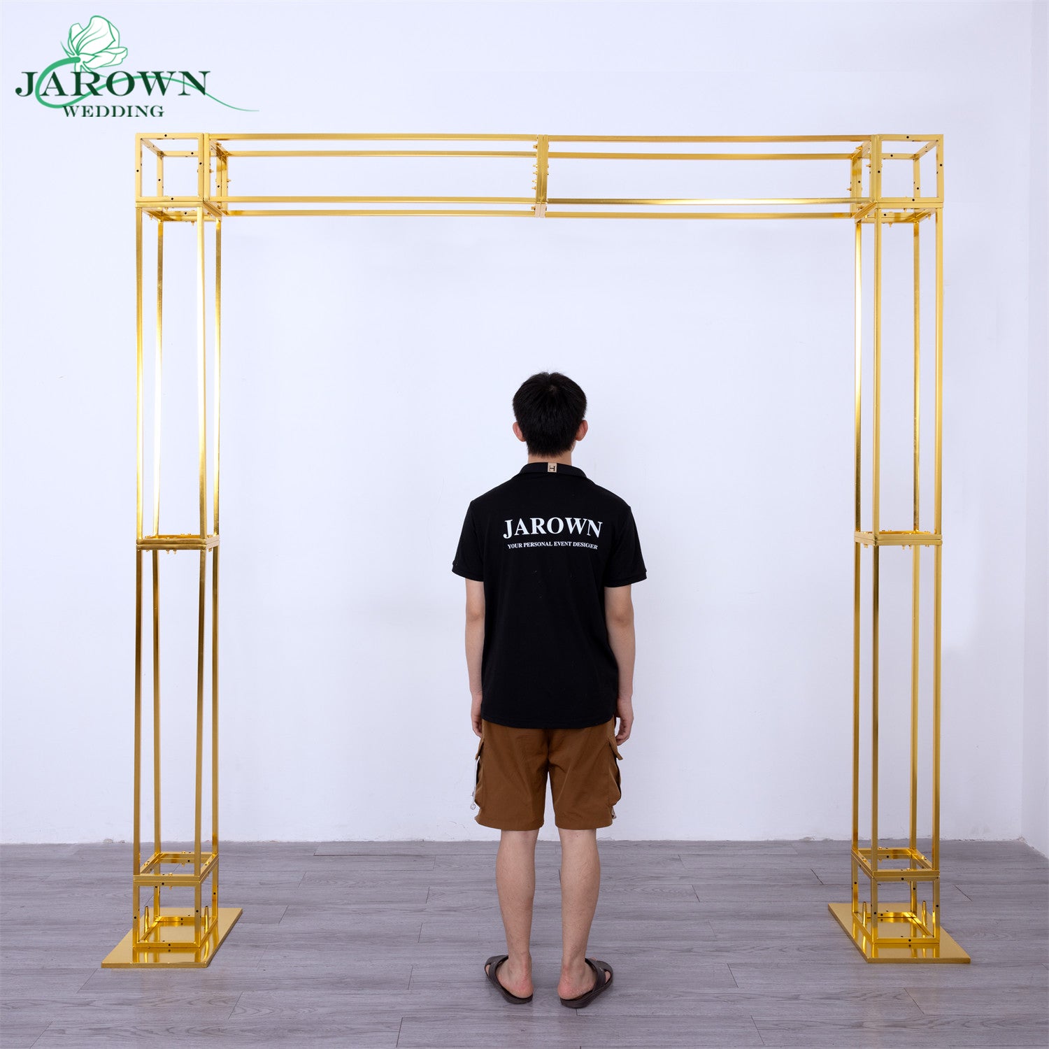 Upgraded Shiny Golden Cuboid Pro Stand(I) – JarownWedding