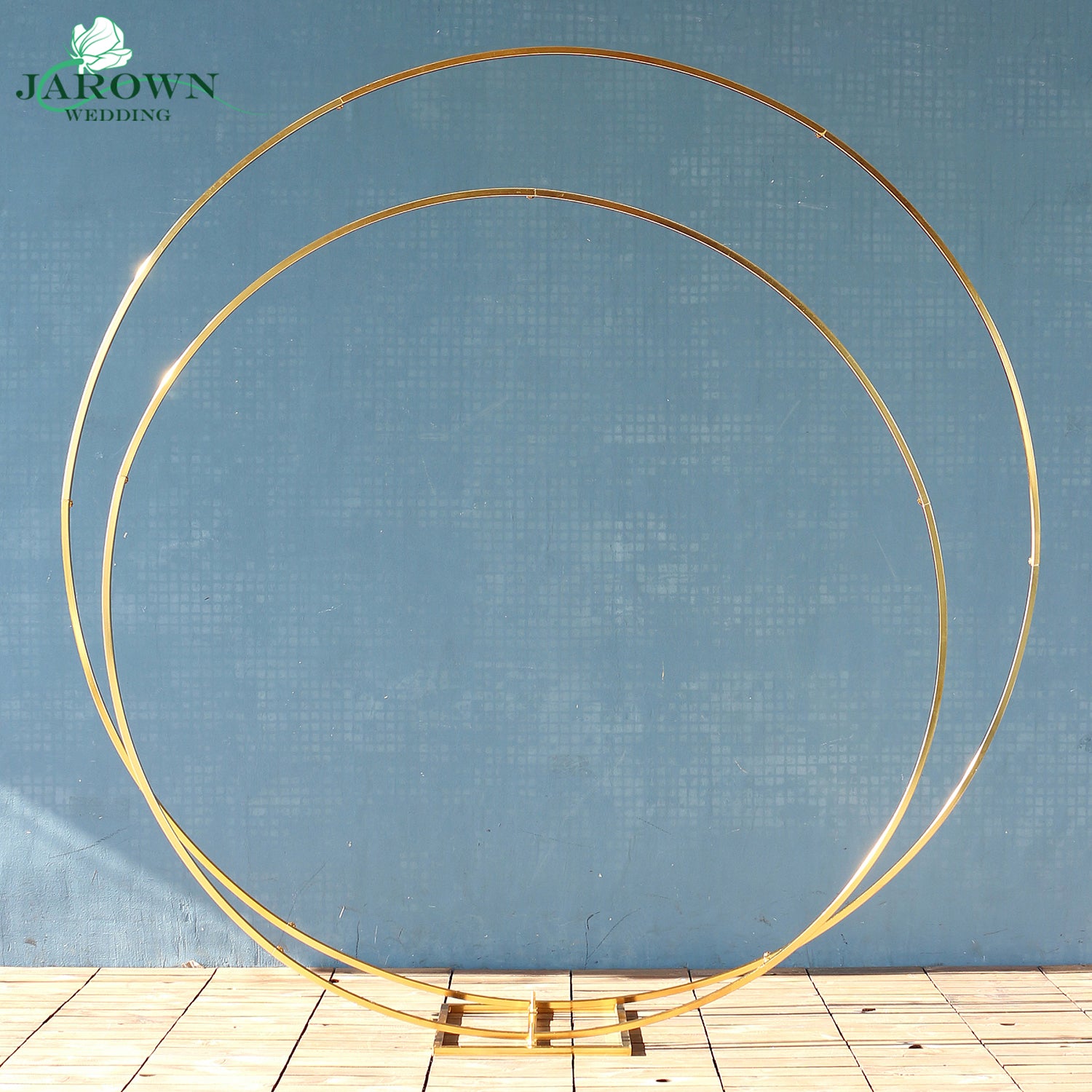 Upgraded Shiny Golden Double Circle Stand – JarownWedding