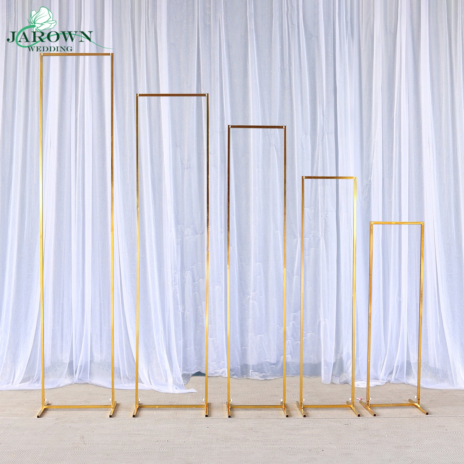 Upgraded Shiny Golden Rectangle Arch Set – JarownWedding